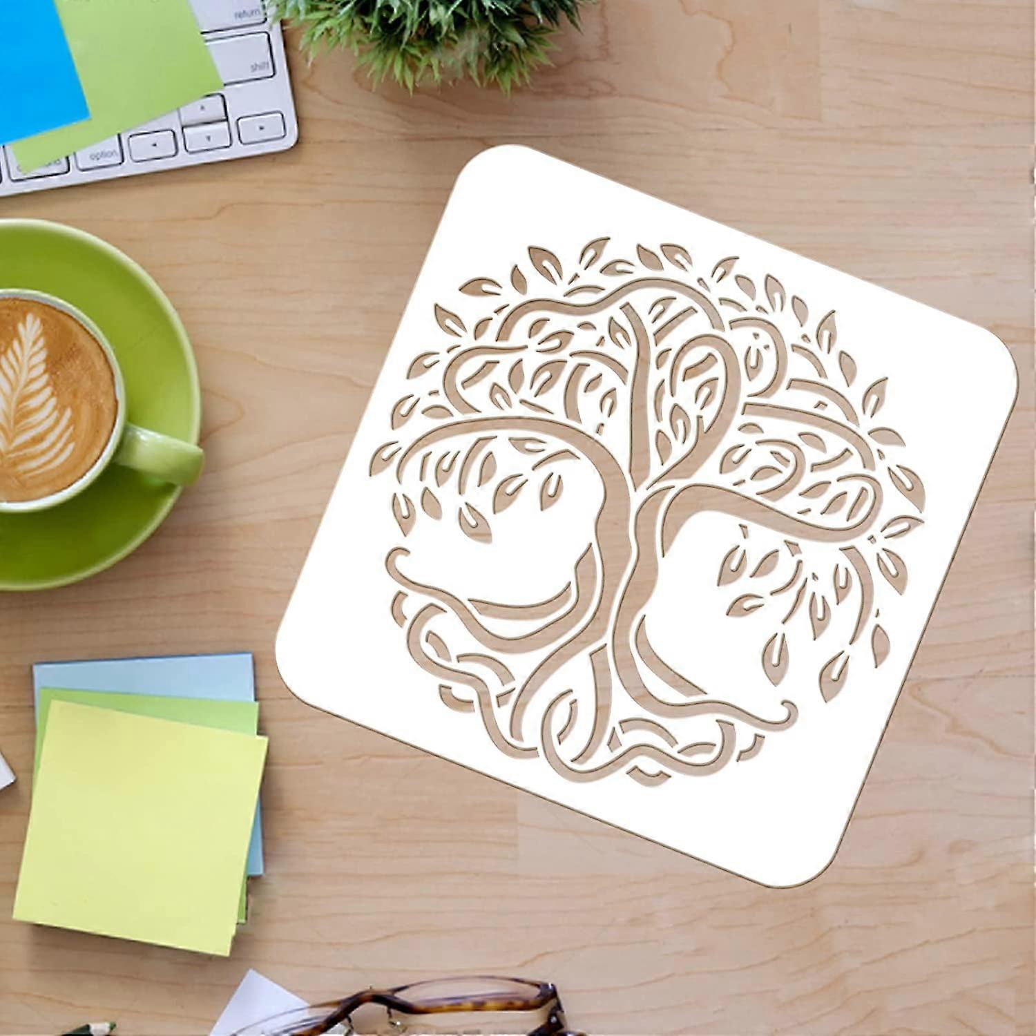 Tree of Life Pattern Stencils Decoration Template Plastic Tree Drawing ...