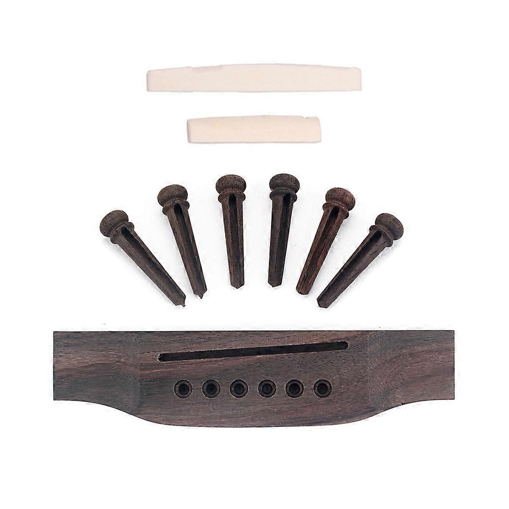 Acoustic Guitar Replacement Set Bridge End Pins Bone Saddle & Nut and ...