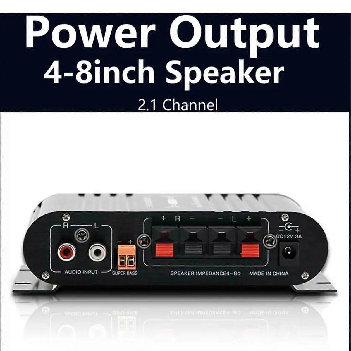 ST-838 HIFI Amplifier 2.1 Channel Car MP3 Mini Amp AUX Input High and ...