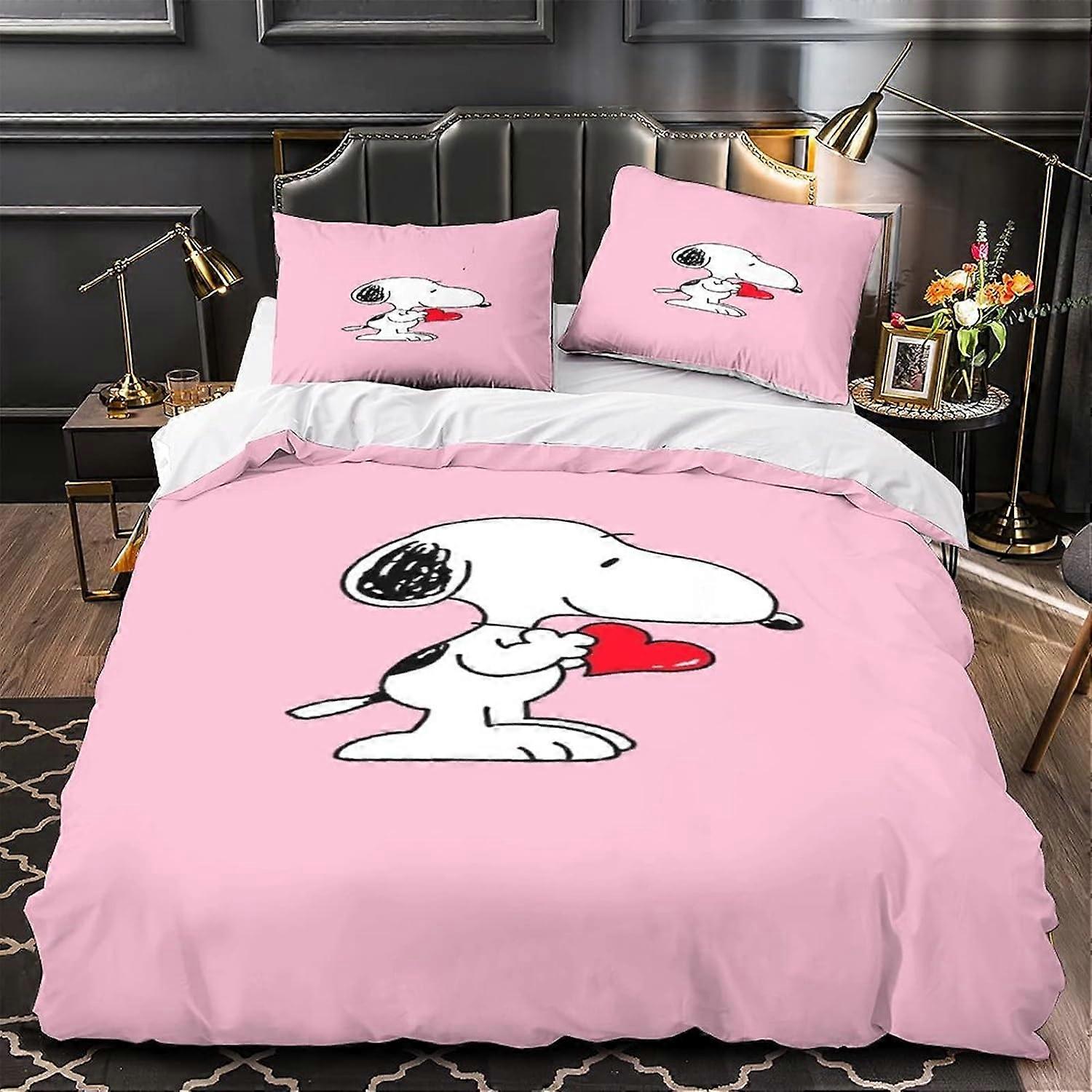 Snoopy Bedding Set, Duvet Cover and Pillowcases, Soft Microfiber with ...