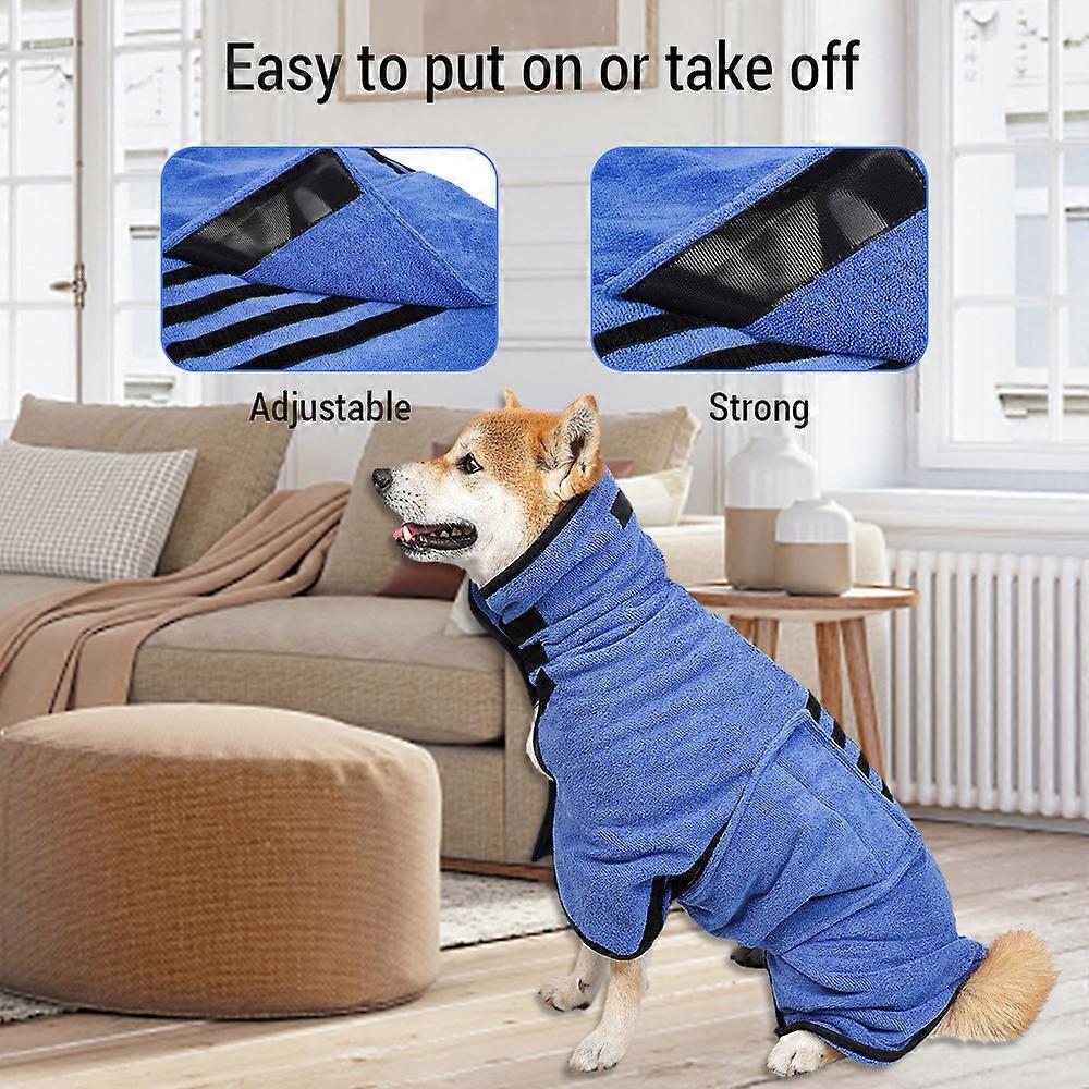 Dog Bath Robe Dog Drying Coat Dry Fast Dog Bag Soft Dog Bathrobe Towel ...