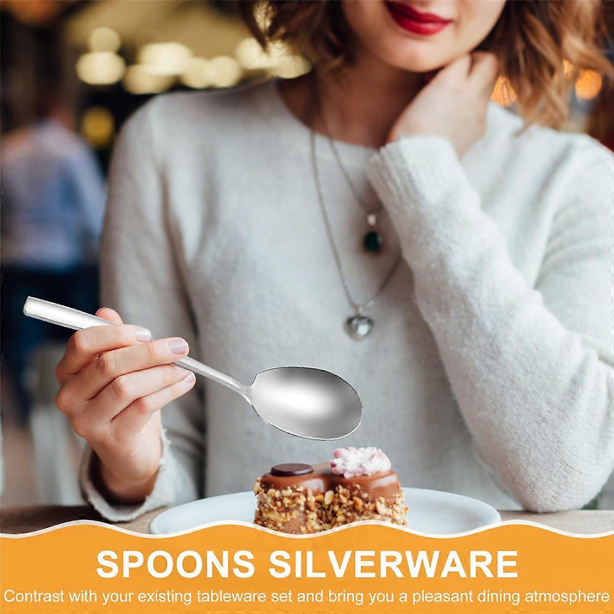 Large Serving Spoon,Set of 4 Stainless Steel Large Serving Spoon,Mirror ...