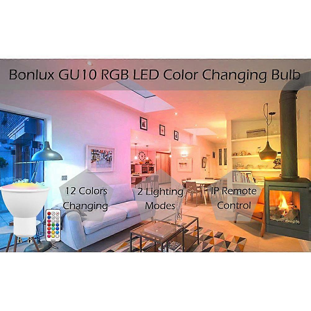 GU10 LED Spotlight 3W RGB+W Colour Changing Light Remote Control Multi ...