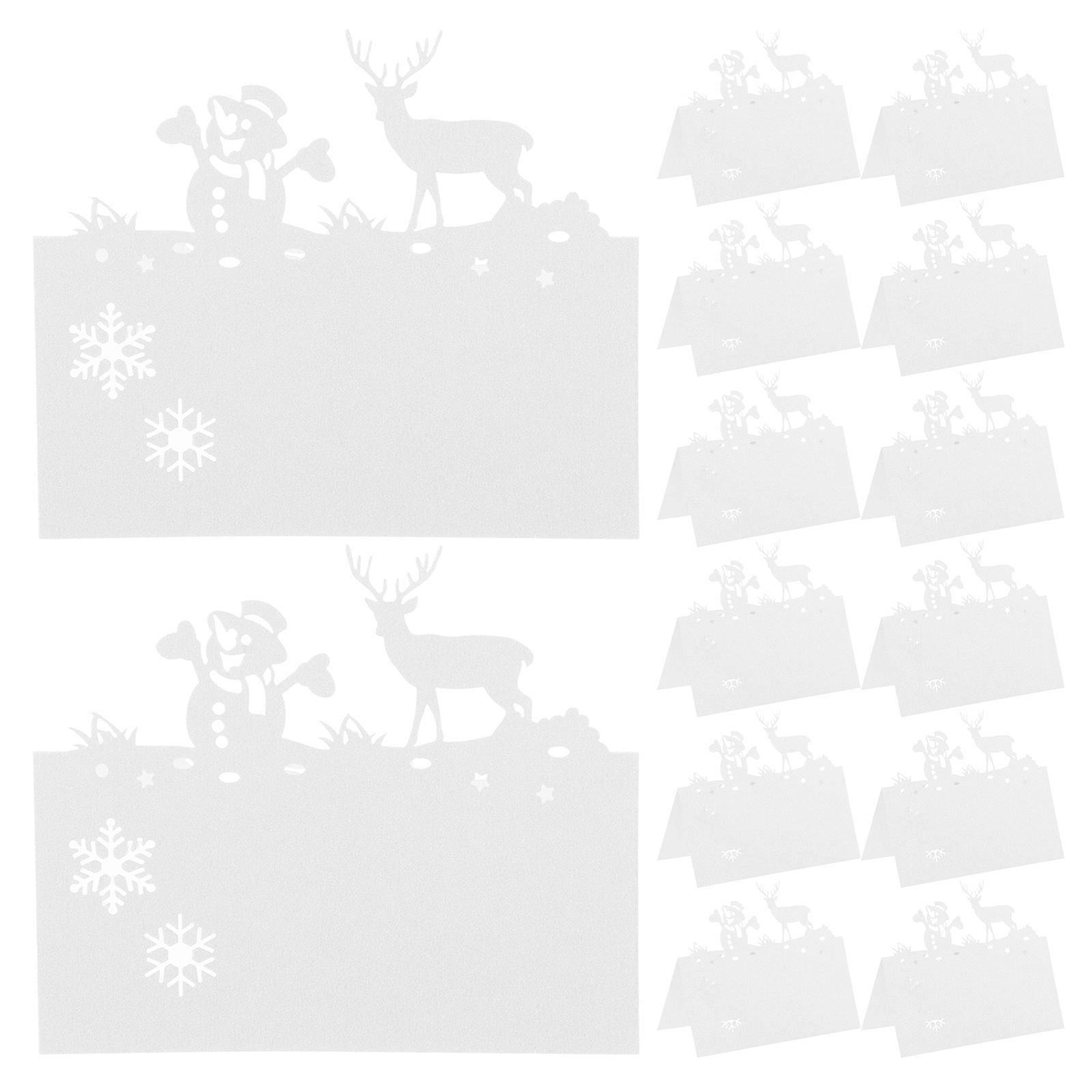 50pcs Holiday Event Place Cards Reindeer Snowman Cutouts Christmas ...