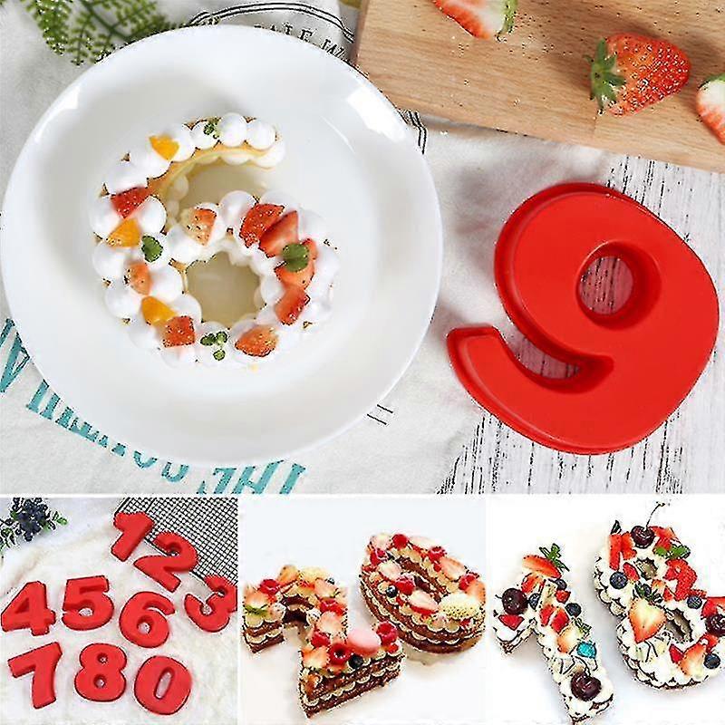 Set Of 9 Number Cake Moulds For Baking 10 Inch Silicone Cake Moulds ...