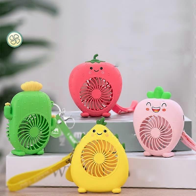 Cartoon mini fan USB rechargeable portable small fan cute fruit ...