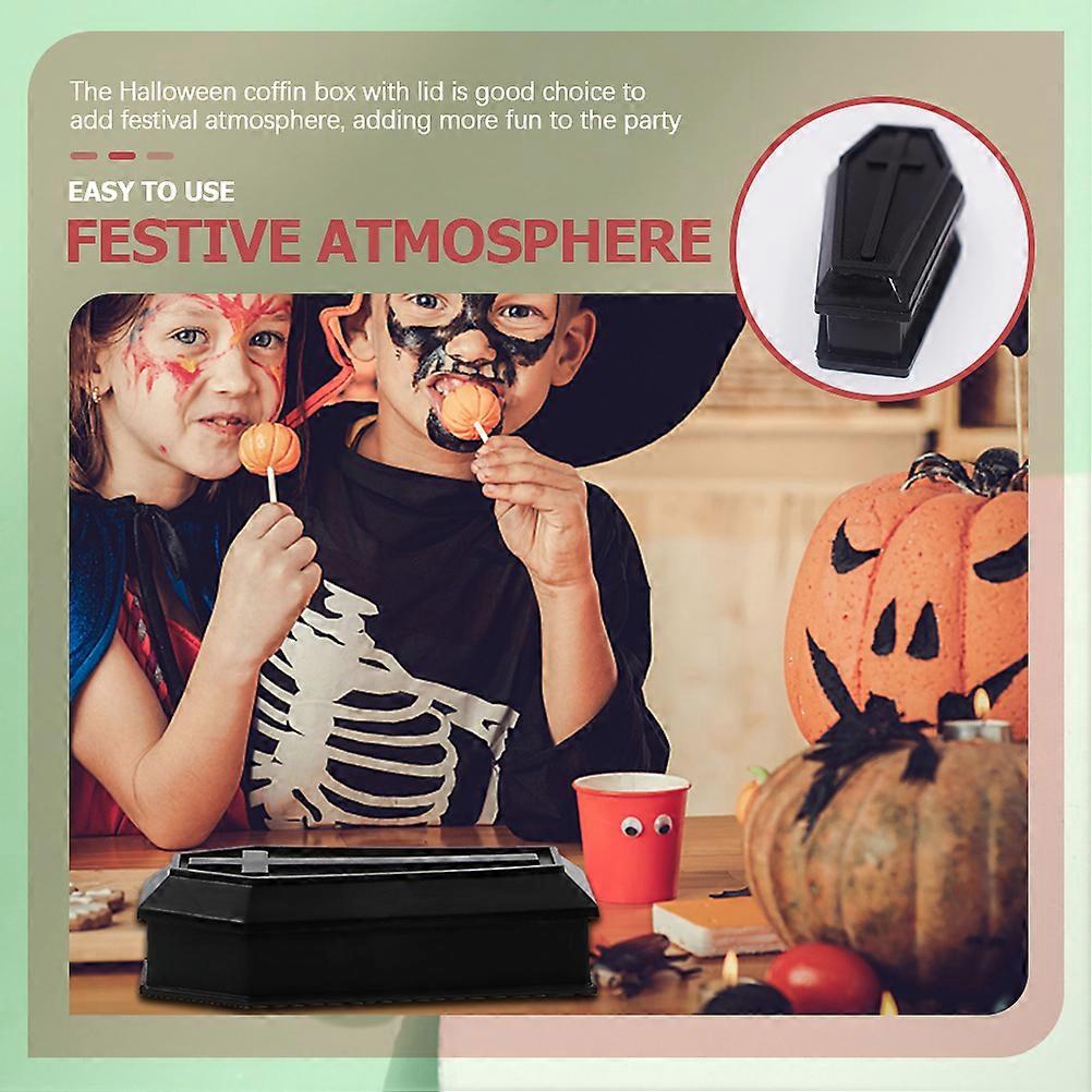 14pcs Halloween Coffin Prop Plastic Coffin Box with Lid Party Treat Box ...