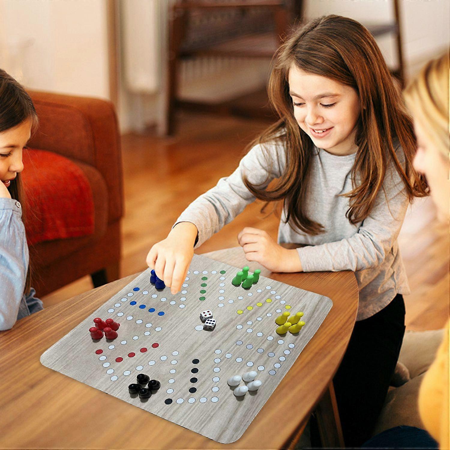 1 Set 6 Players Flying Chess Game with Rubber Chessboard 24 Chess ...