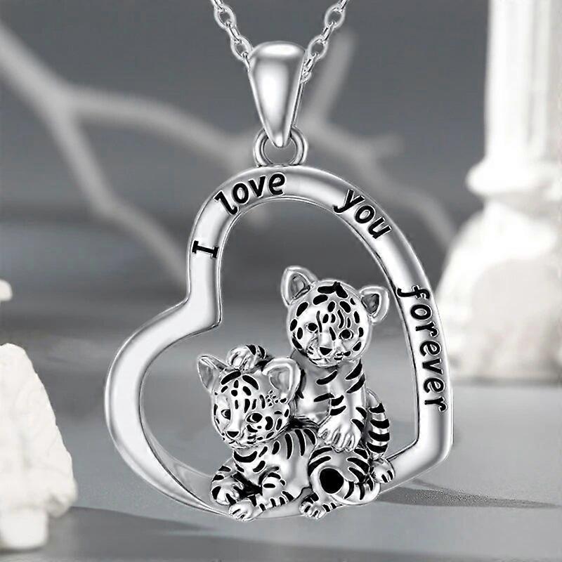 Fashion Mother and Child White Tiger Necklace Charm White Tiger Zinc ...