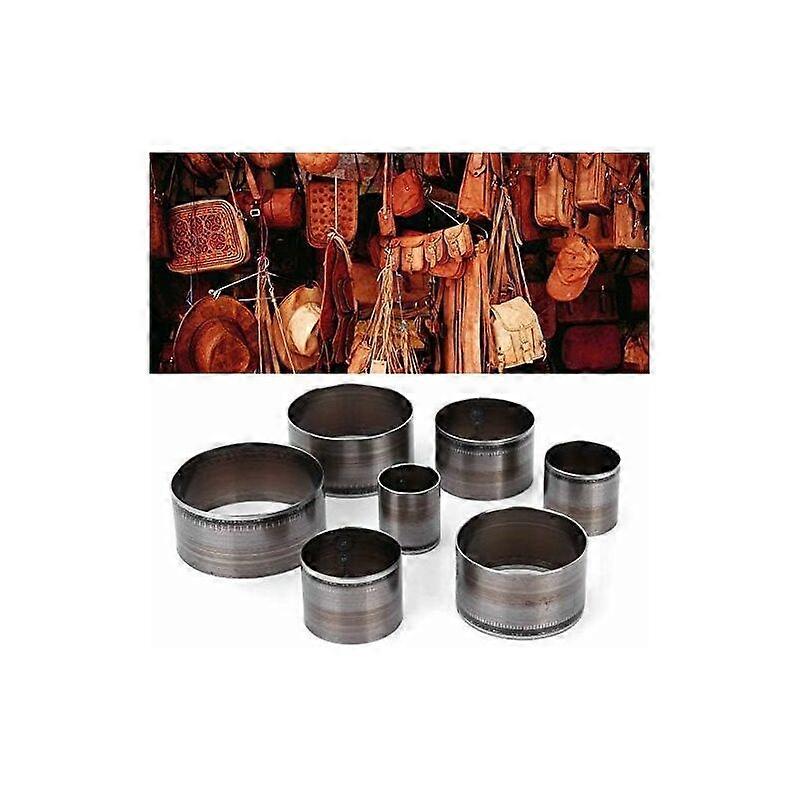 Round Leather Cutters, 7pcs Leather Cutter Tools Hollow Hole Cutter Set ...