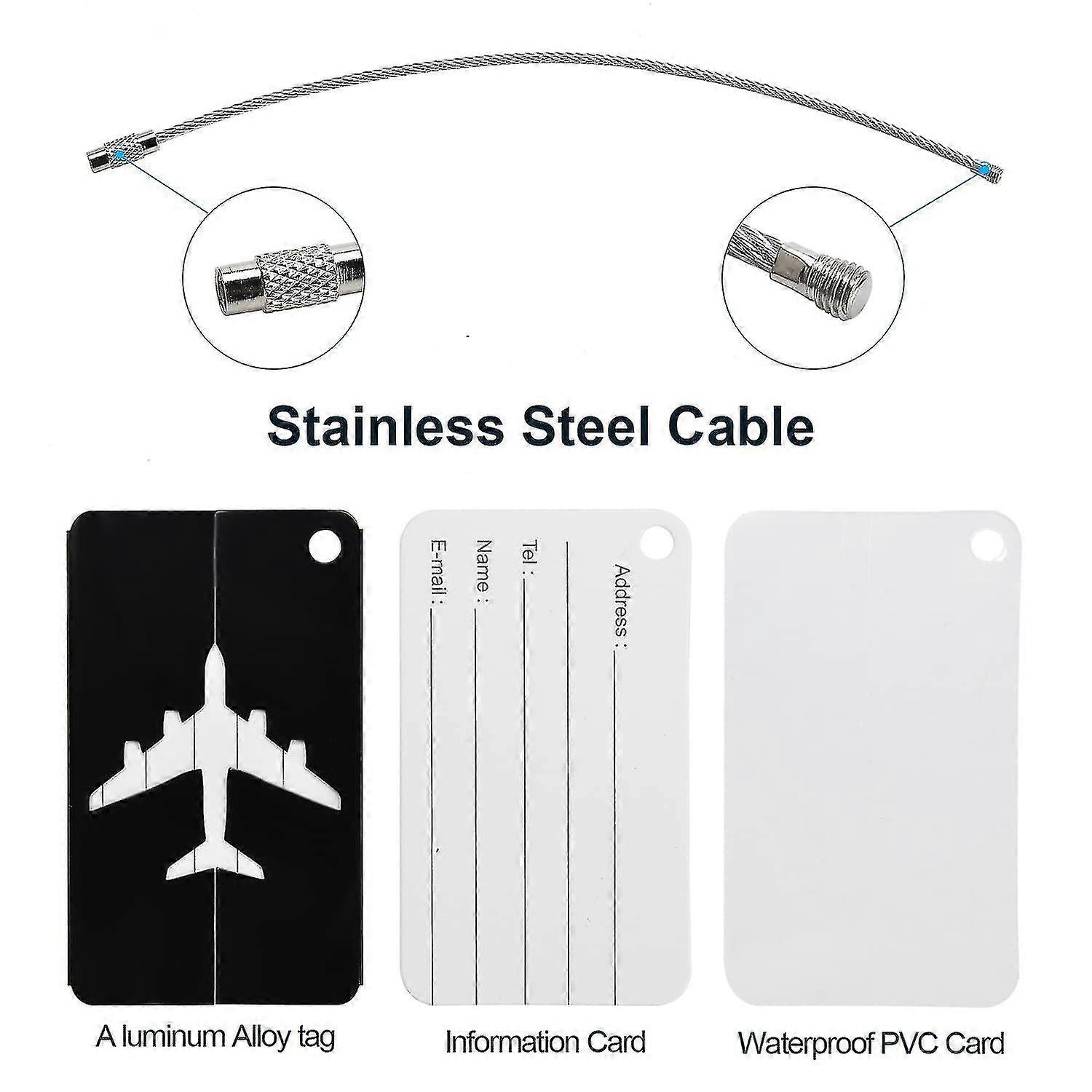 Luggage Tags For Suitcases, 6 Pack Luggage Labels Aluminium Alloy Suitcase Tags With Steel Loop ...