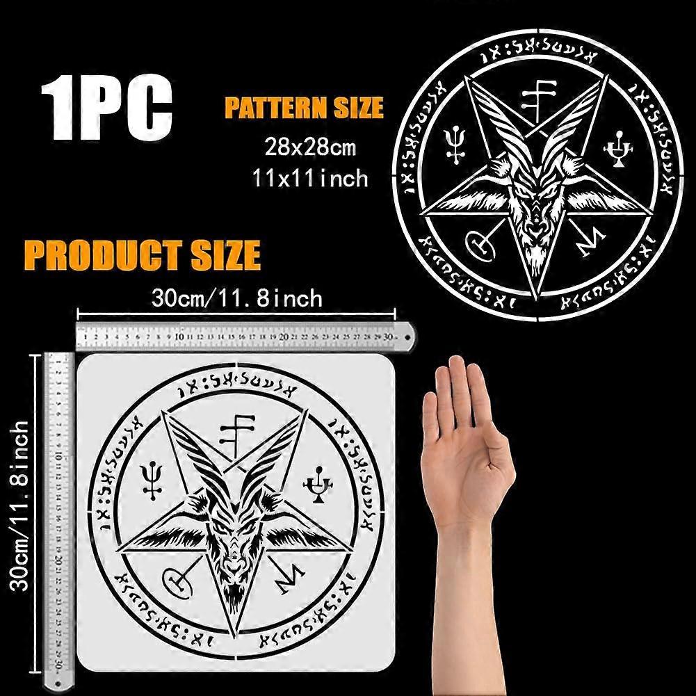 Sigil or Seal of Baphomet Stencil for Painting 11.8x11.8 inch Reusable ...