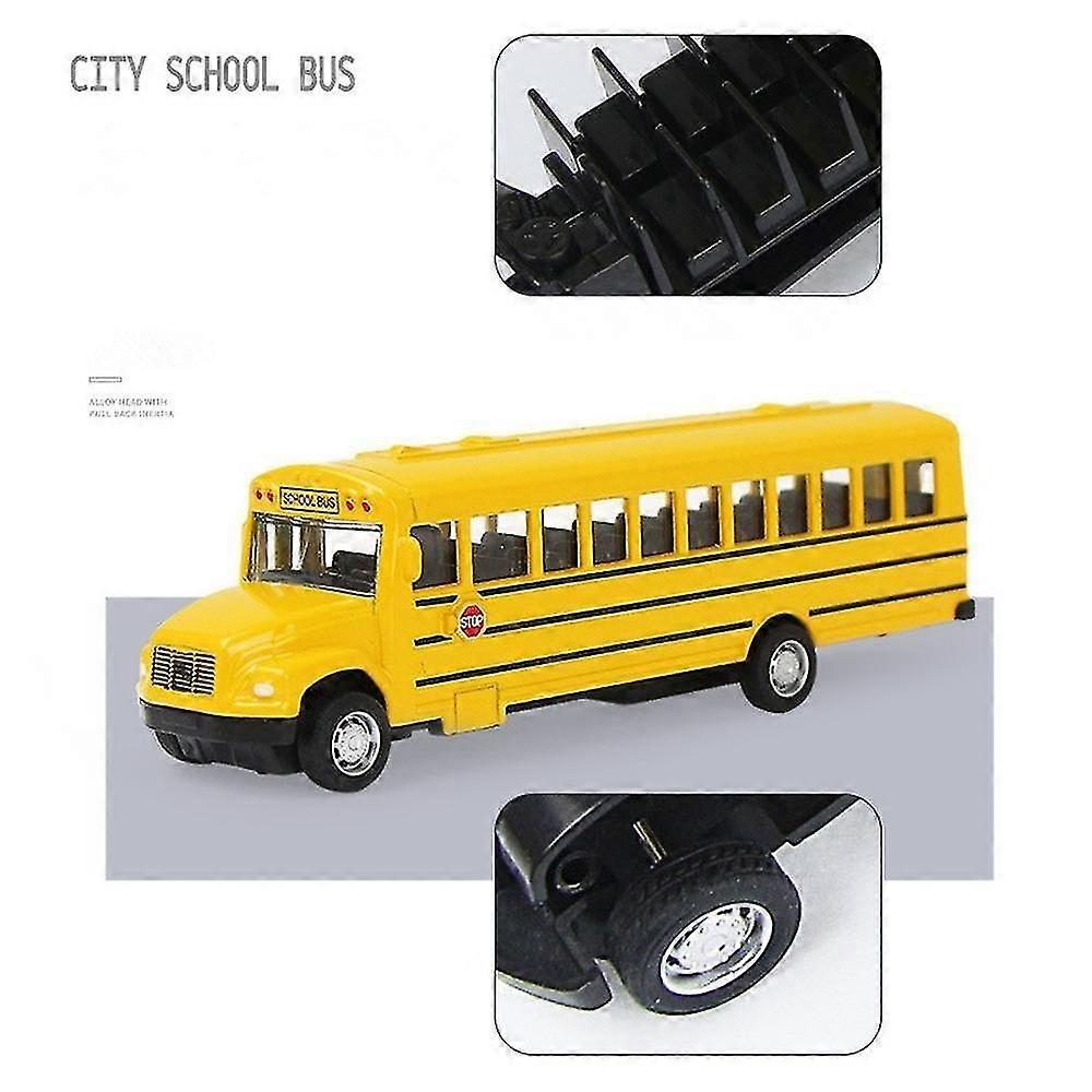 1/64 Diecast Alloy School Bus Kids Toy Car Inertia Vehicle Model Toys Pull Back Car Boy Toys ...