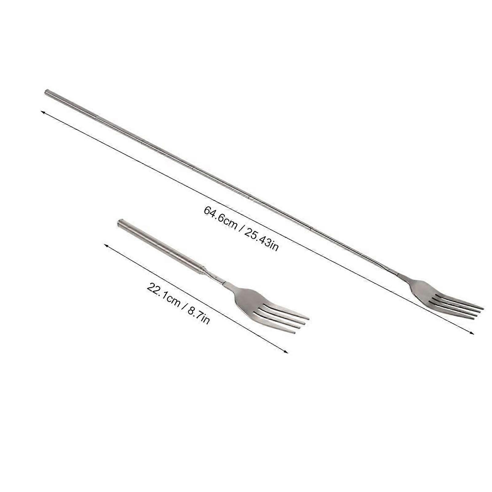 Telescopic Fork Telescoping Spoon Stainless Steel Grill Cutter ...