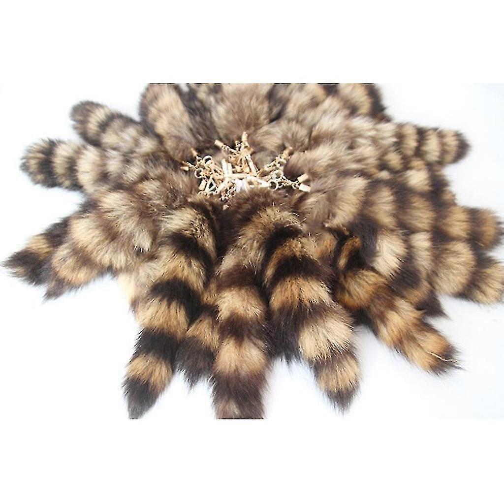 Raccoon Tail Key-Ring Fluffy Tails Chain Keychain Personalized Animal ...