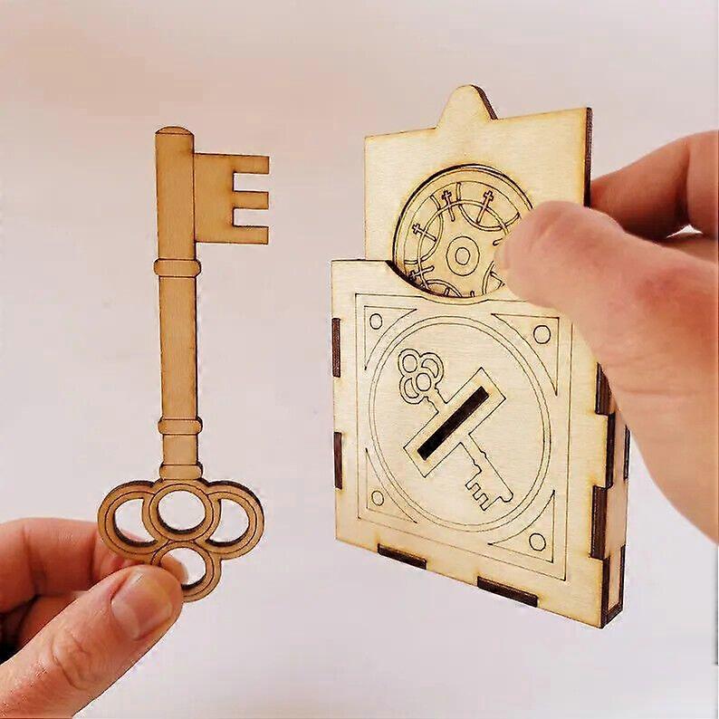 Handcrafted Wooden DIY Magic Set, Magic Pencil Box, Key Through Coin ...