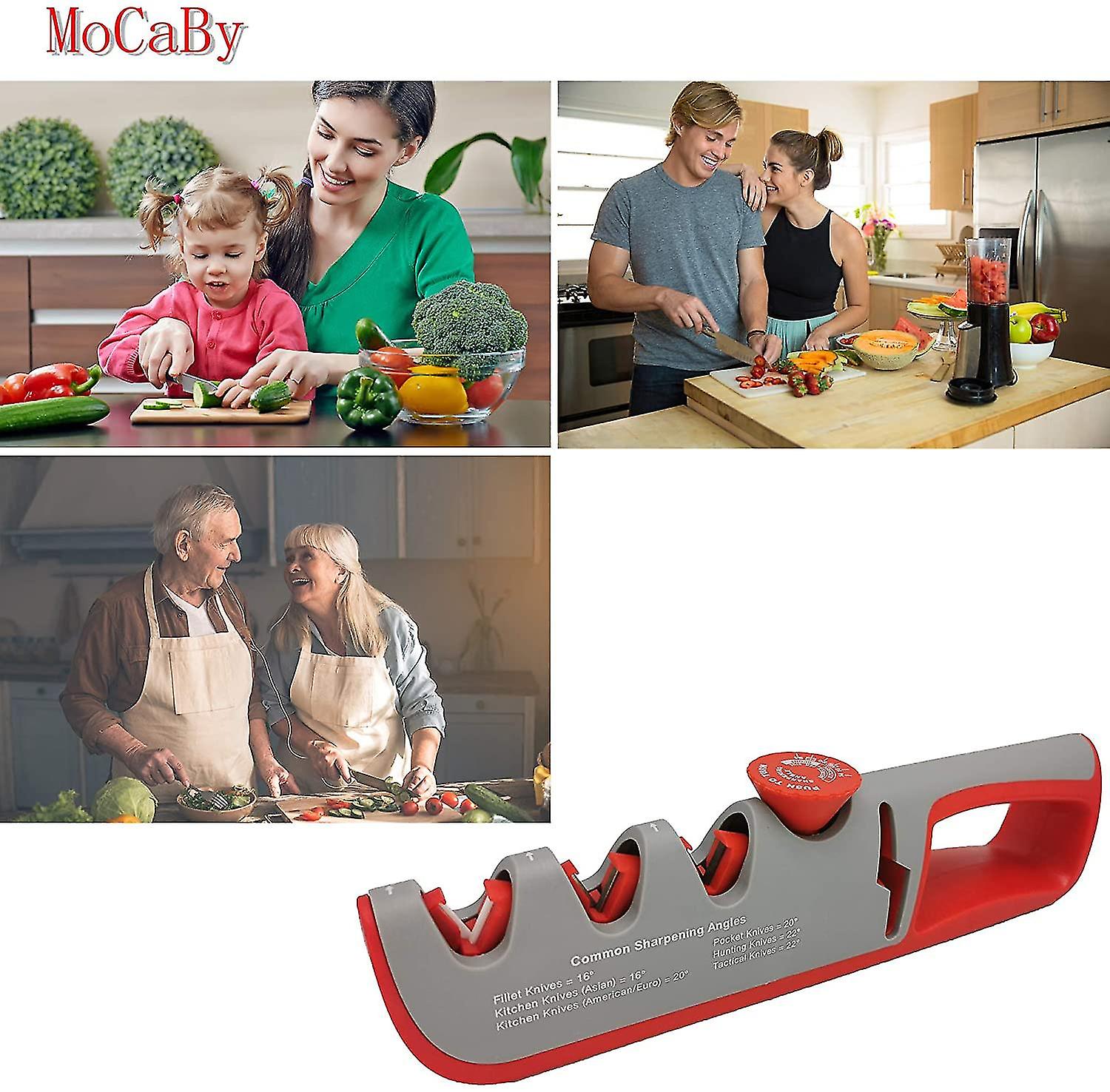 Knife Sharpener 3-stage Adjustable 14-24 Degree Knife + Scissor ...