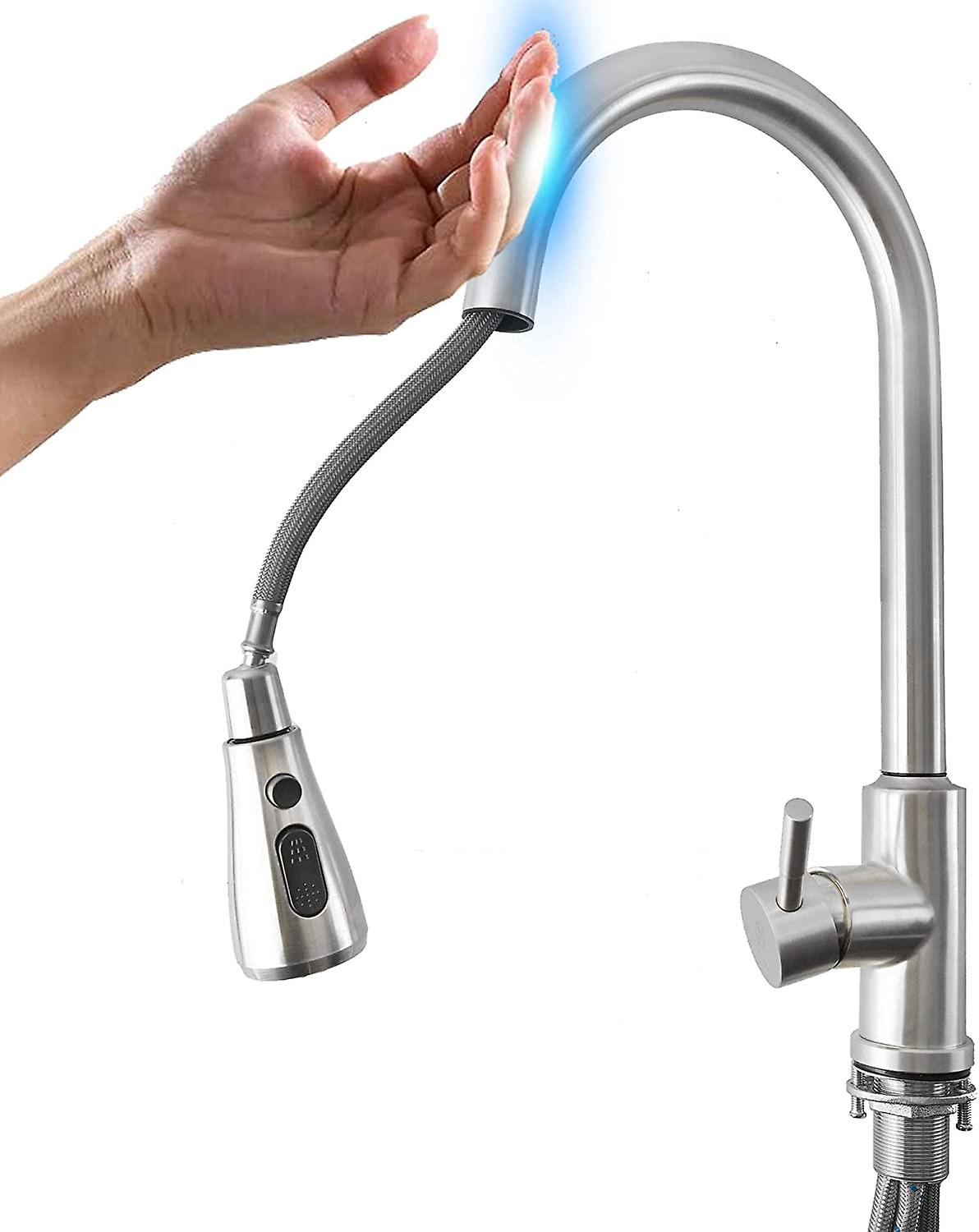 Smart tap - single Handle High Arch Stainless Steel touch type Kitchen ...