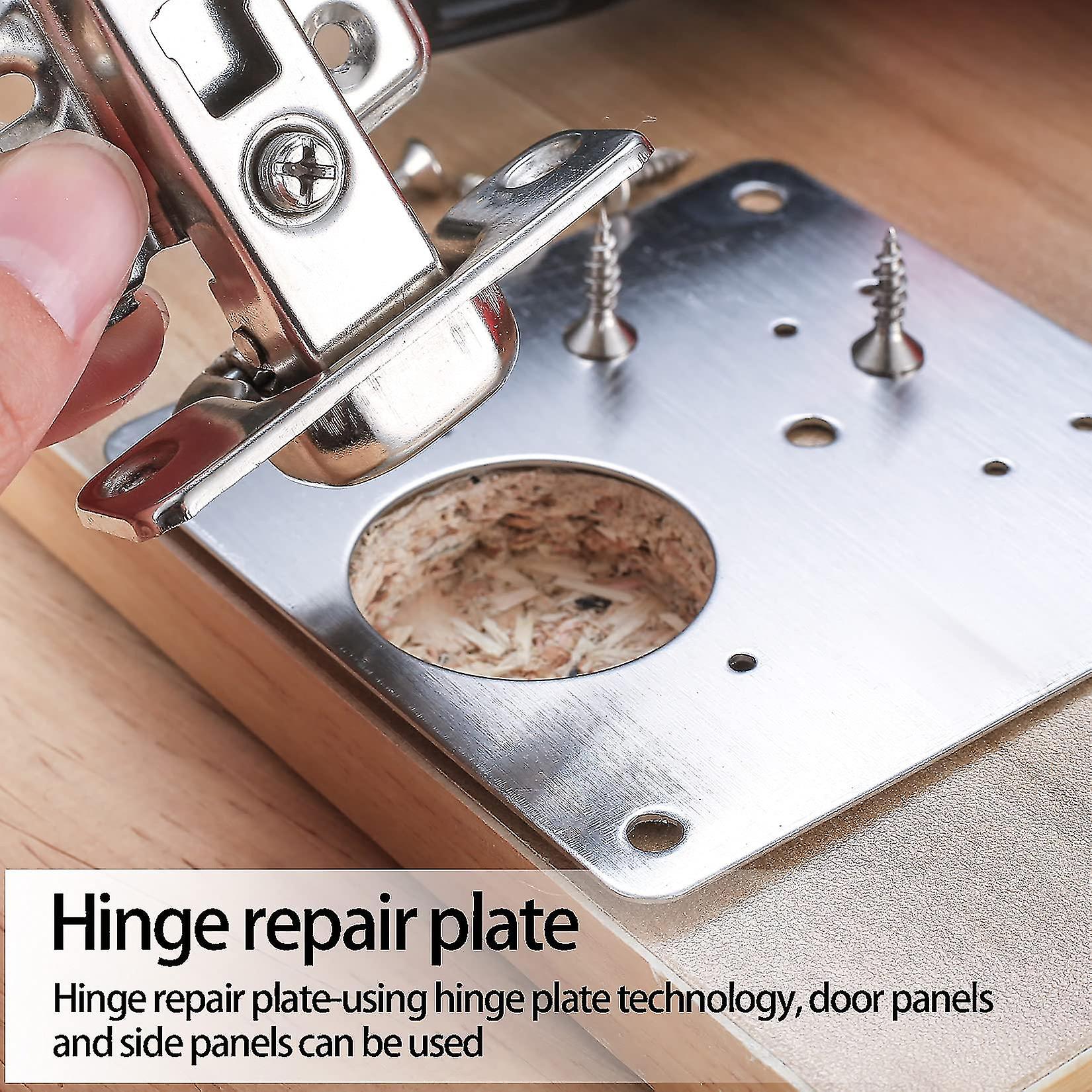 4 Pcs Hinges Repair Brackets, Stainless Steel Hinges Repair Plates With ...