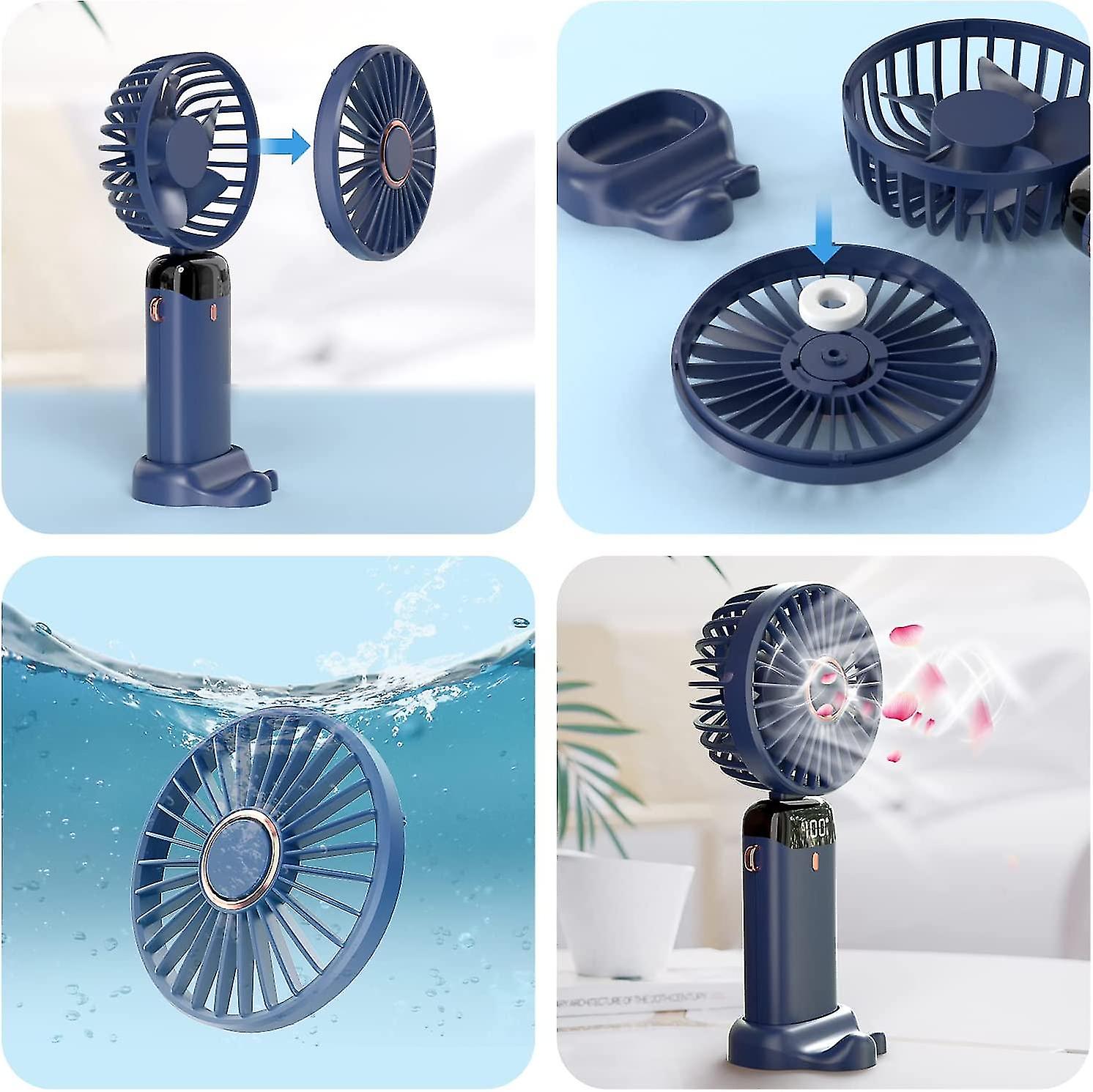 Personal Fan, Portable Hanging Neck Fan, 3000mah Usb-c Rechargeable 5 ...