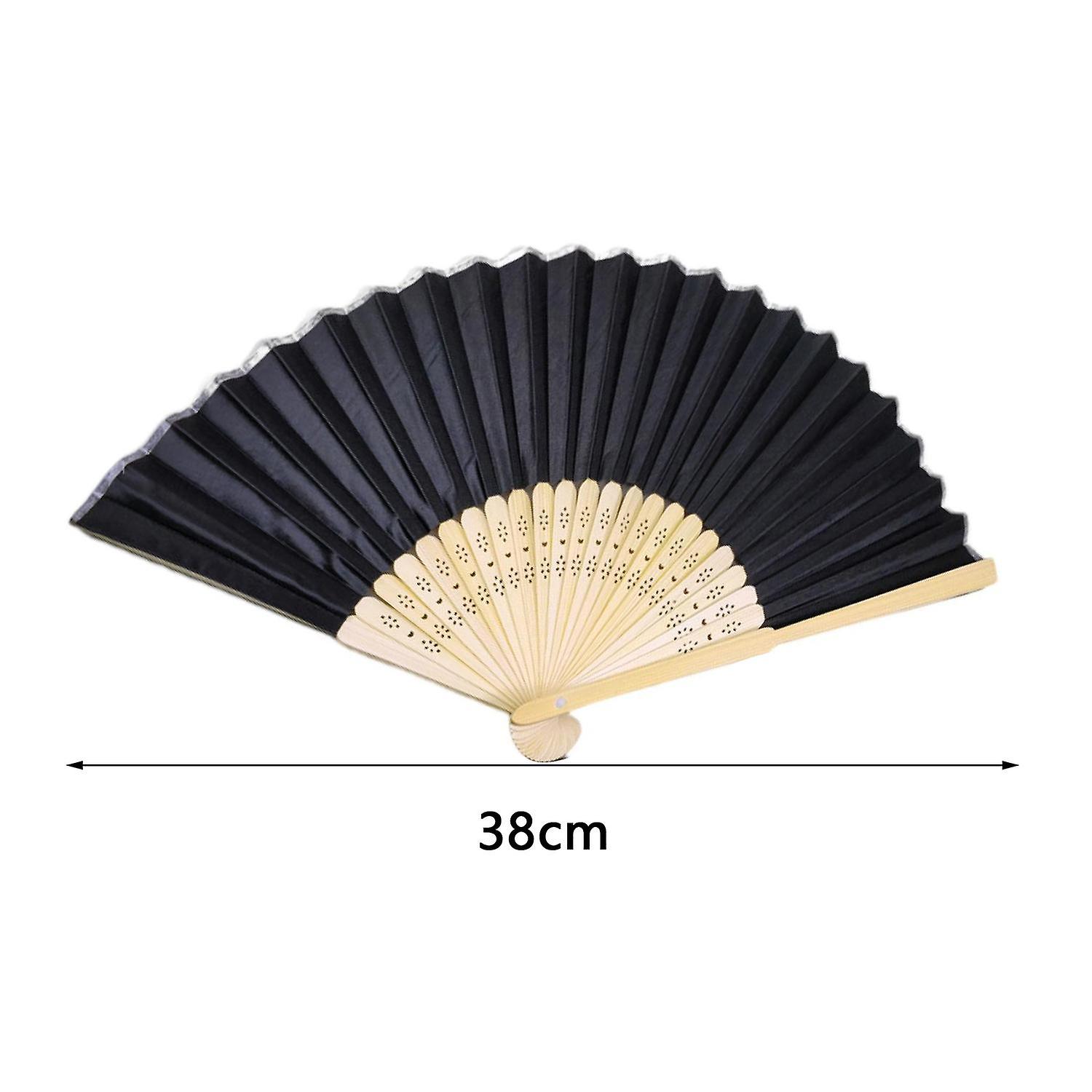 Handheld Fan Engraved Long-lasting Easy to Grip DIY Bamboo Folding ...