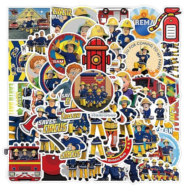 Cartoon Anime Fireman Sam Stickers Car Laptop Luggage Phone Stationery ...