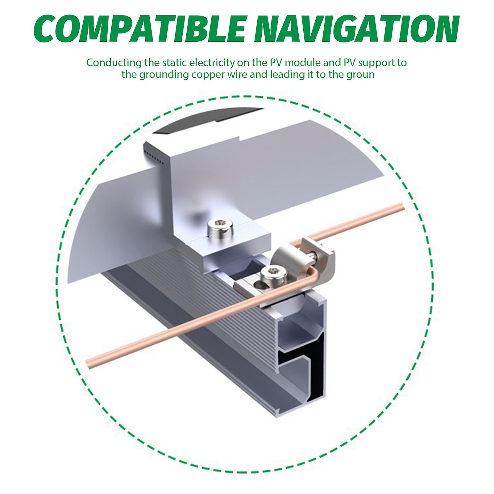 Floor Grounding Lugs Standard Solar Panel Grounding Clip Photovoltaic ...