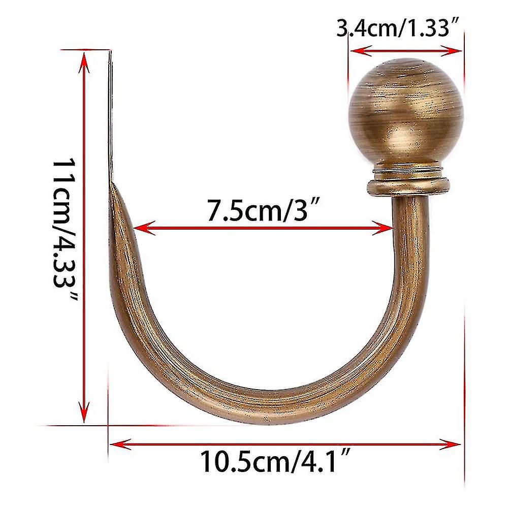 Round Finials Curtain Holdbacks, Decorative Curtain Hooks Wall Mounted ...
