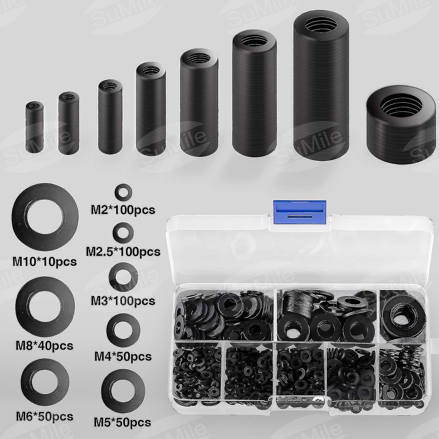 Black Plastic Washers. M2 -m10 Mechanical Washer 500 Pcs | Fruugo DK