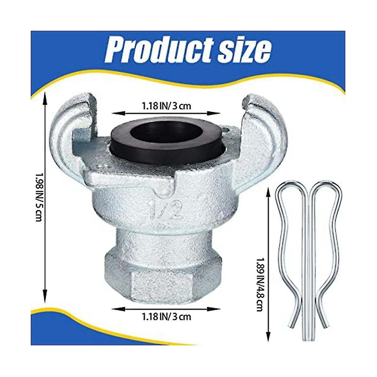 4 Sets 1/2inch Npt Iron Air Hose Fitting 2 Lug Universal Coupling ...