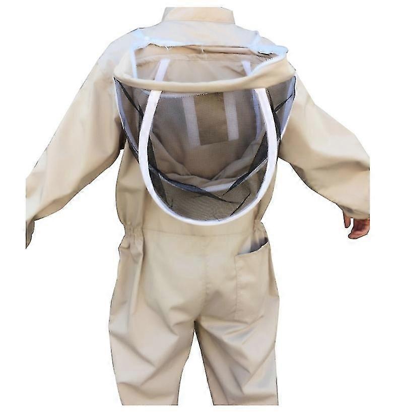 One-piece Bee Suit Natural Beekeeping Clothing With Fence Veil +Gloves ...