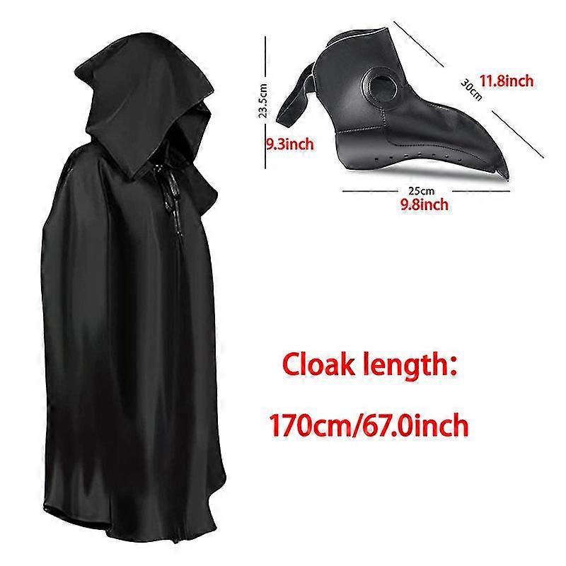 Halloween Medieval Plague Doctor Cosplay Costume Death Doctor Schnabel ...