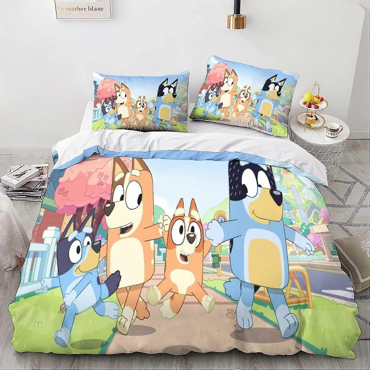 Bluey 3D Printed Bedding Set, 3 Piece Sets with Zip Microfiber Bluey ...