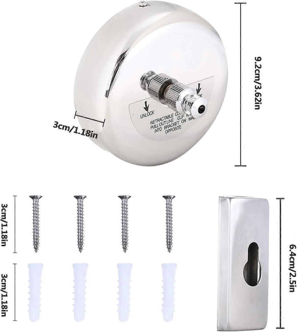 Retractable Clothesline 2.8m Retractable Clothesline with Adjustable ...