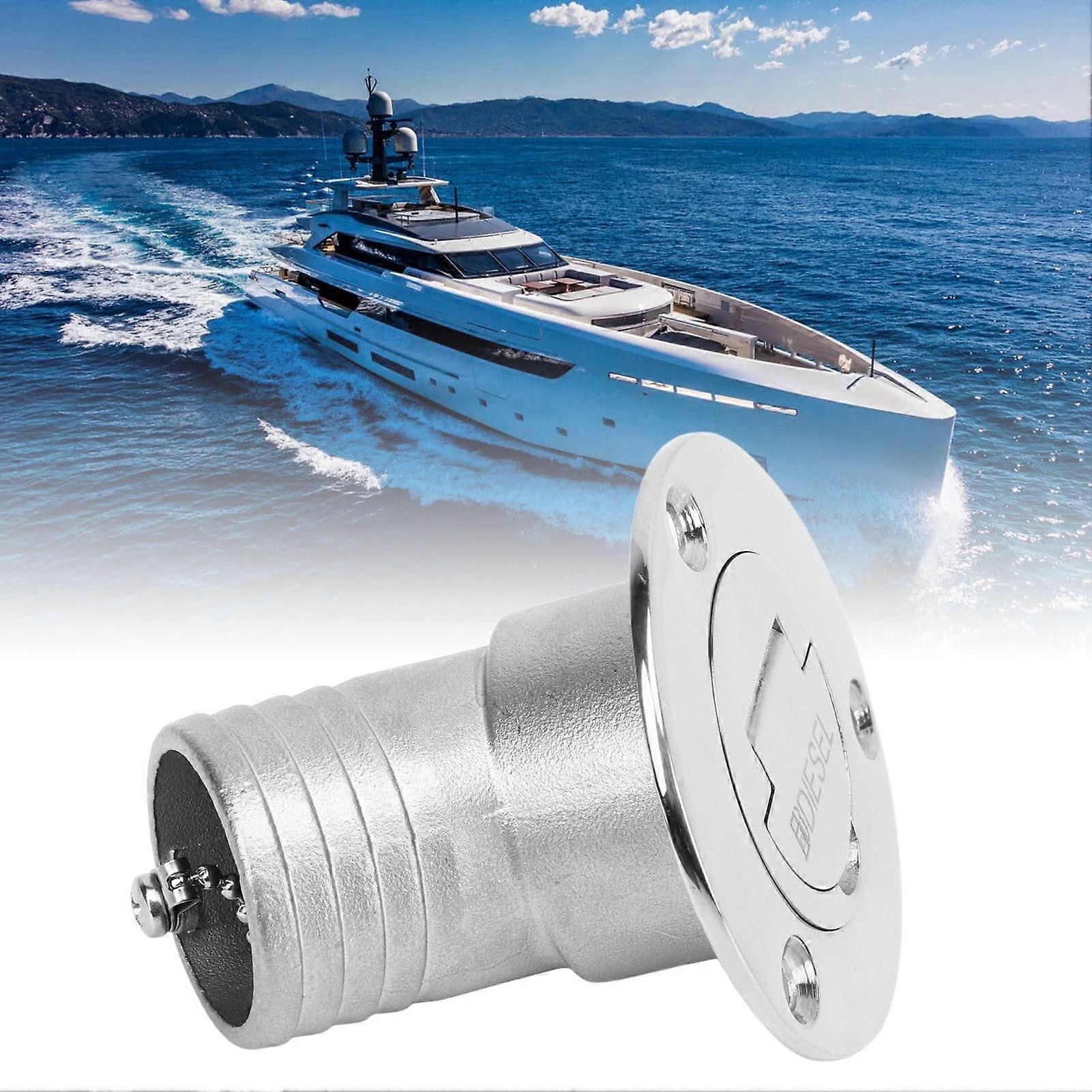 Boat Deck Fuel Filler, Stainless Steel Deck Fill Replacement Cap, 1-1/2 ...