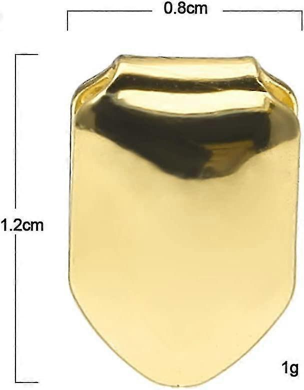 2 Pieces 14k Plated Gold Mouth Teeth, Teeth Plain , Party Accessories ...