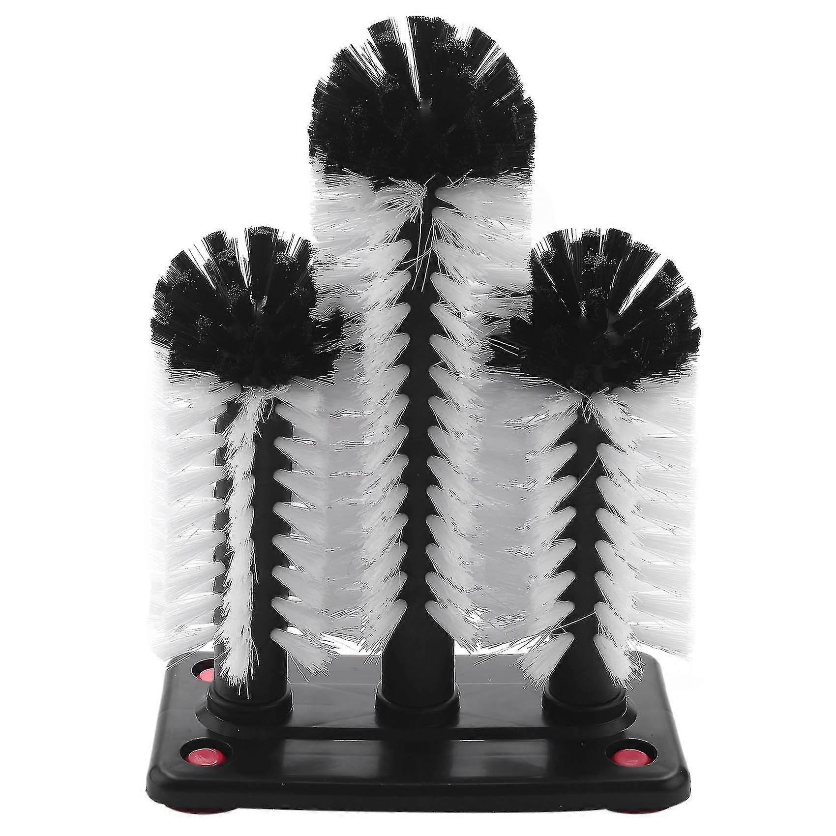 Glass Washer 3 Brush Glass Washing Brushes With Suction Base Bar Glass ...