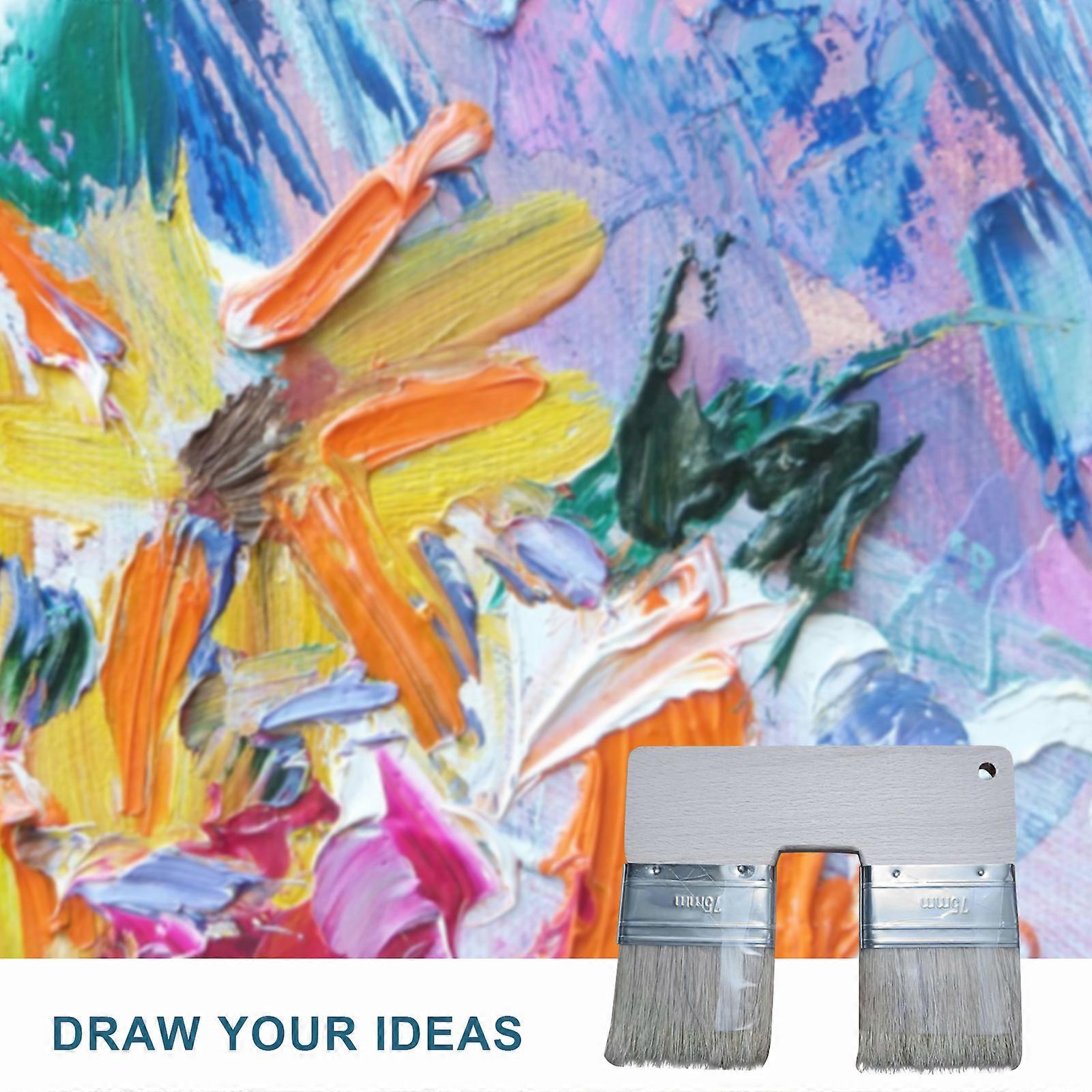 3 Pack Double Paint Brush, 3 Inch Double- Painting Brush, U Shaped ...