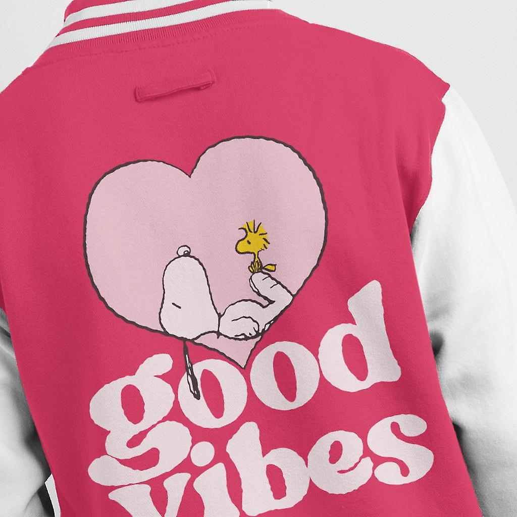Peanuts Snoopy And Woodstock Love Heart Good Vibes Men's Varsity Jacket ...