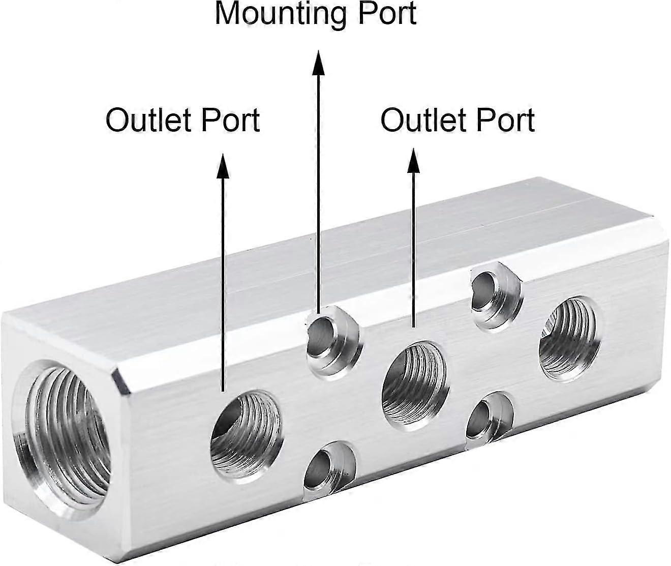 Air Manifold, 3 Way 5 Port Air Compressor Manifold, Aluminum Air Hose ...