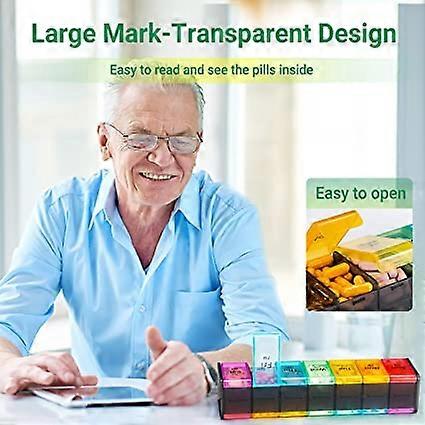 Extra Large Pill Organizer 2 Times a Day, XXL Pill Box 7 Day, Big ...