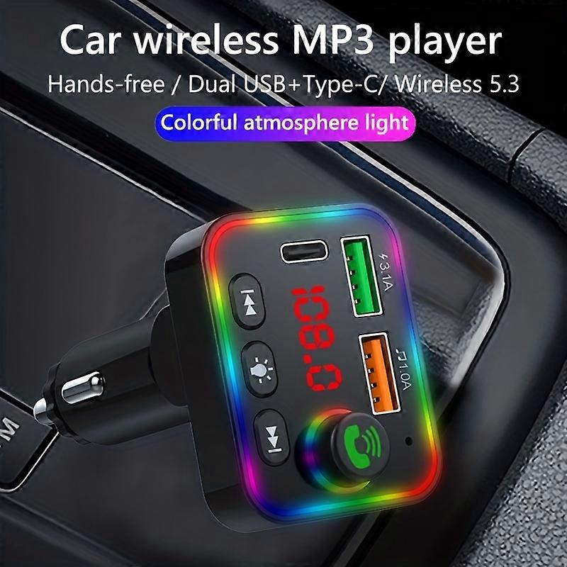 Rotatable Car FM Transmitter with Wireless Handsfree Calling, U Disk ...