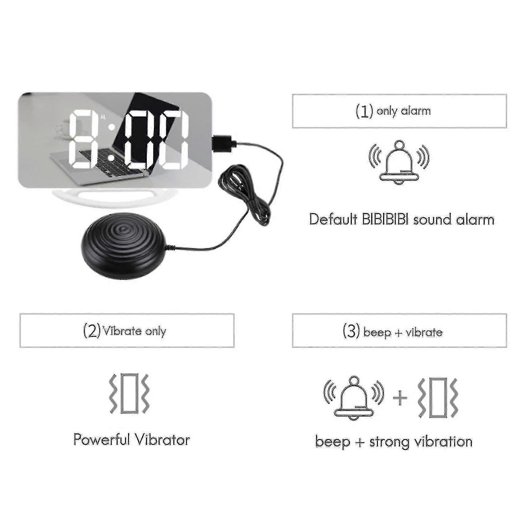 Loud Vibrating Alarm Clock For Heavy Sleepers Adults Deaf, Digital ...