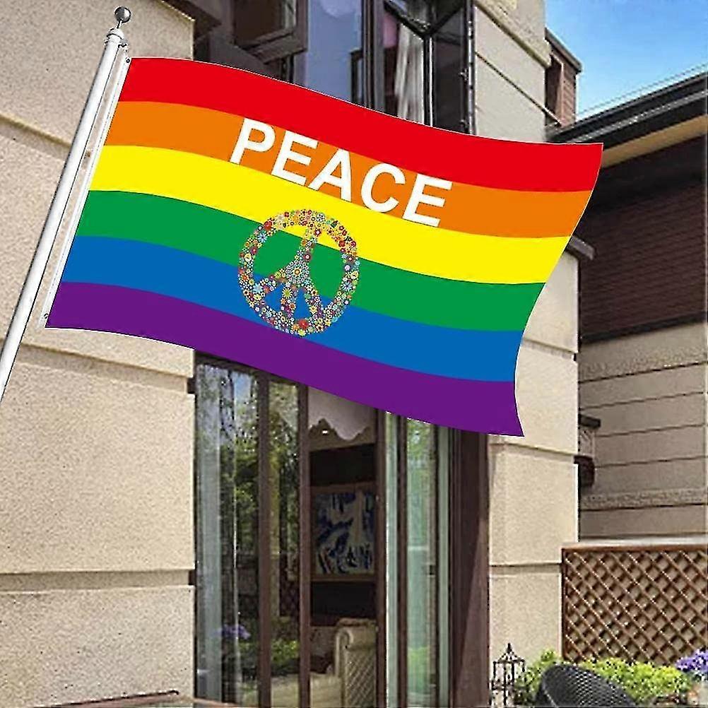 Peace Flag 150x90cm, Polyester Peace Dove Flags World Peace Sign Symbol ...