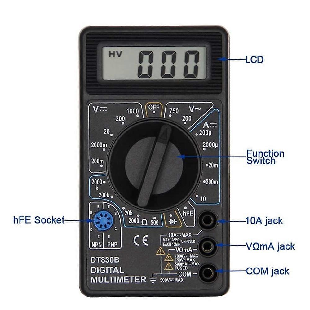 DT-830B LCD Digital Multimeter Mini Handheld Multimeter For Voltmeter ...