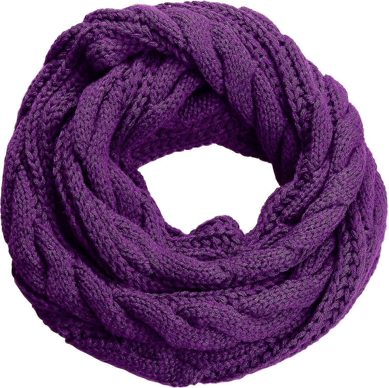 Womens Thick Ribbed Knit Winter Infinity Circle Loop Scarf Premium ...