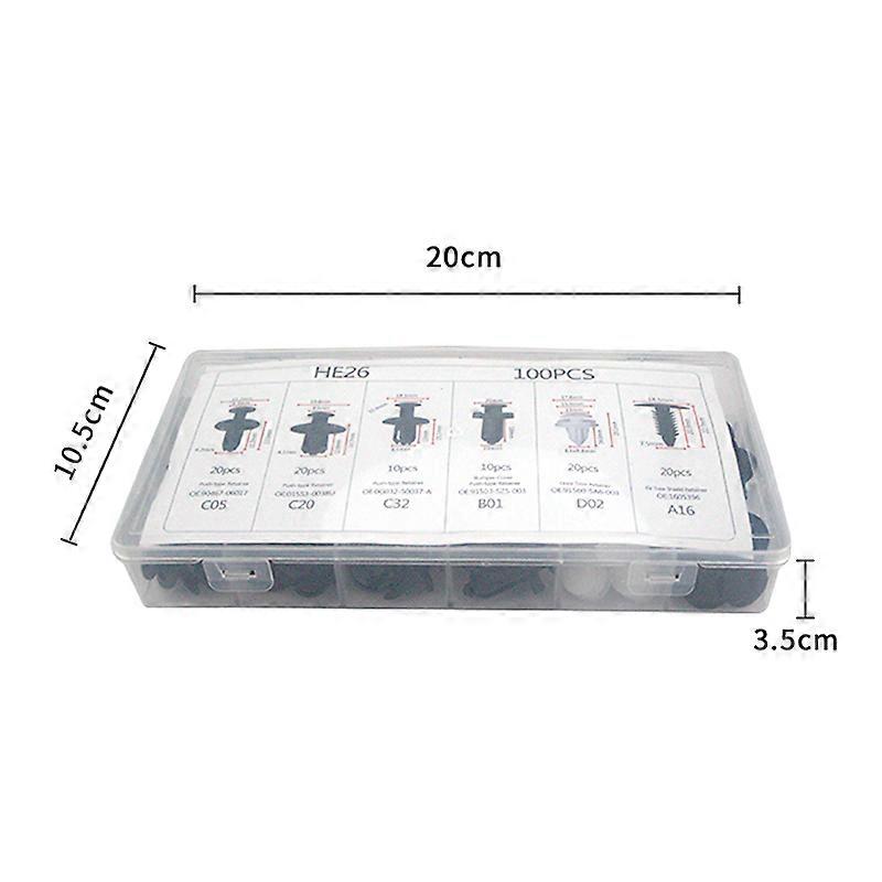100pcs Mixed Auto Fasteners Car Bumper Clips Fasteners Rivet Door Panel ...