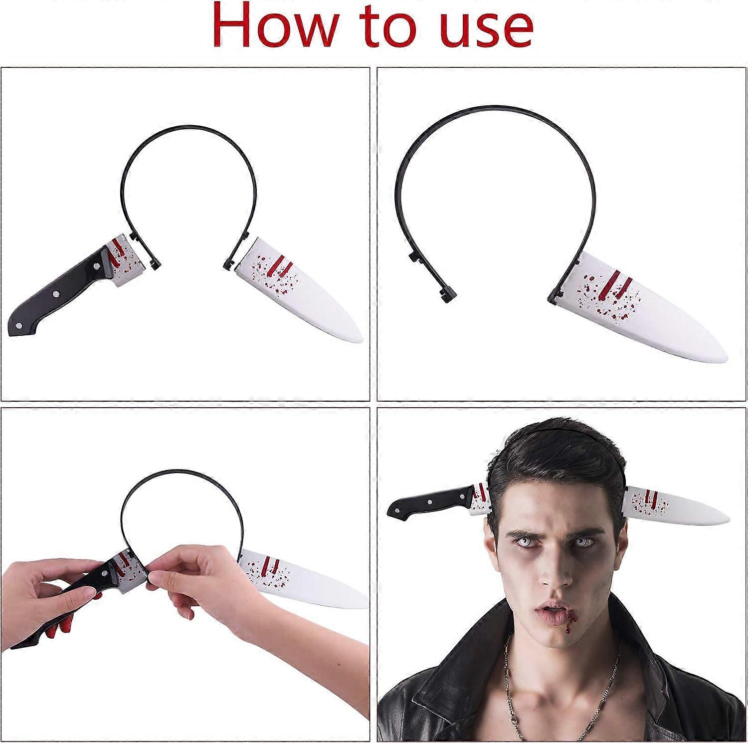 7 Pcs Halloween Horror Hair Bands Zombie Headbands Cleaver Axe Scissor ...