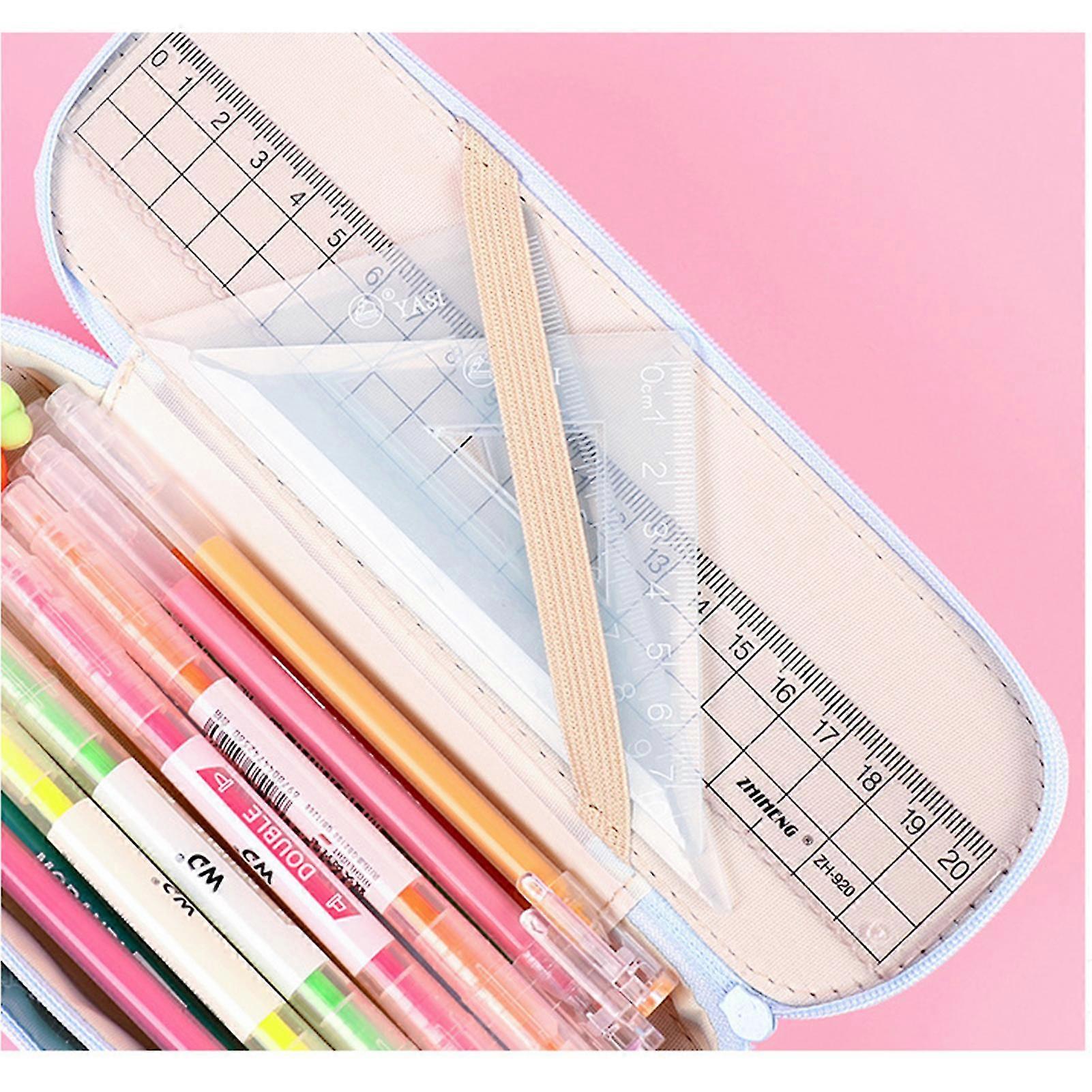 Double Layer Student Pencil Stationery Box Cartoon Cloth Pencil Case ...