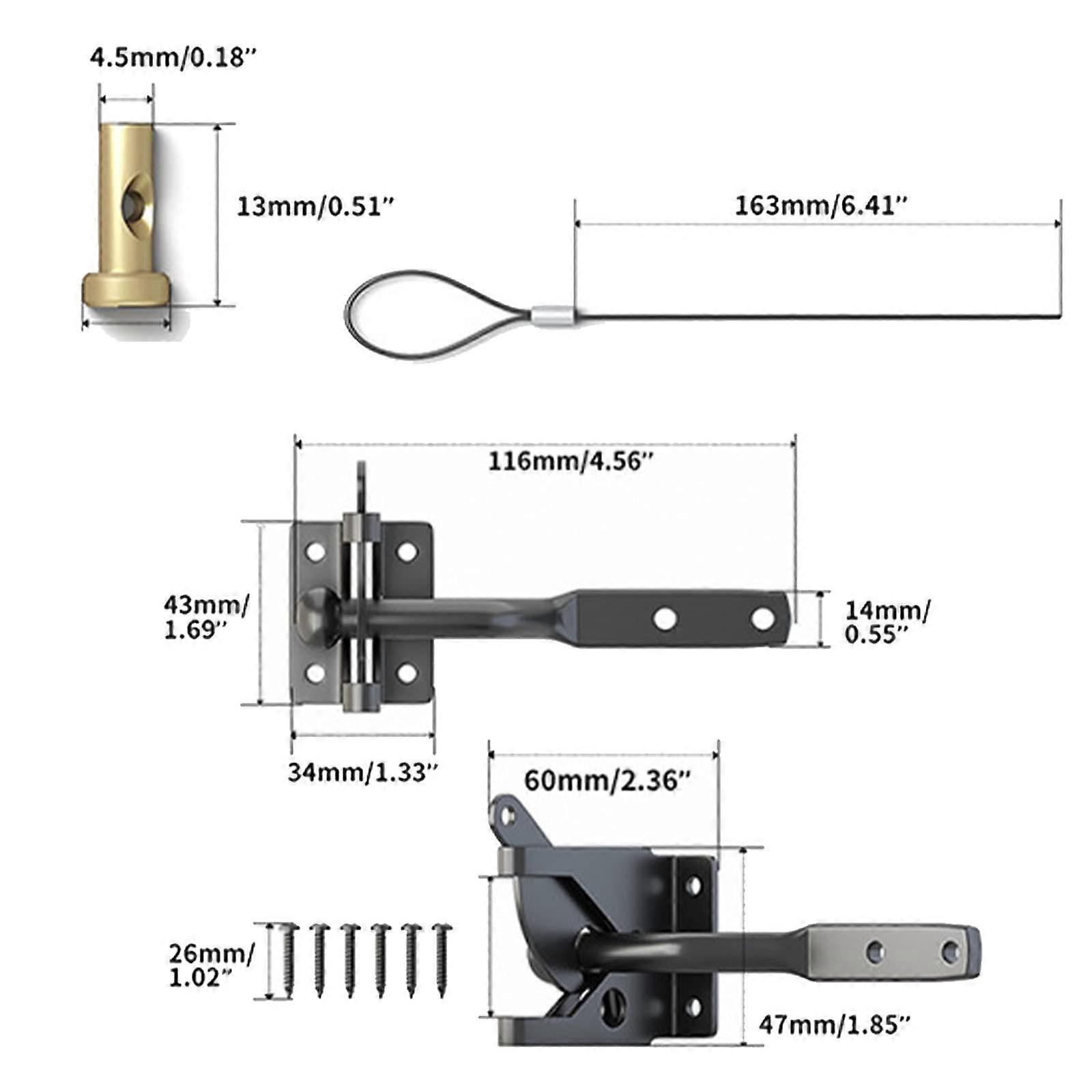 Garden Gate Latch, Automatic Gravity Latch Spring Iron Gate Lock, with ...